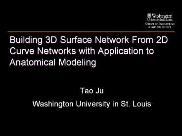 Building 3D Surface Network From 2D Curve Networks with Application to ...