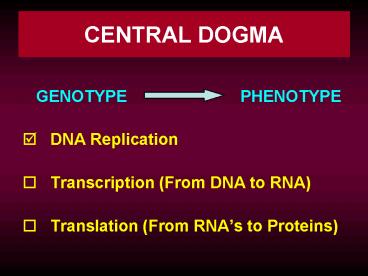 CENTRAL DOGMA presentation | free to view