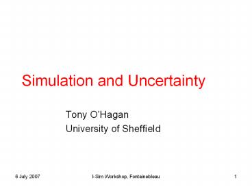 PPT – Simulation and Uncertainty PowerPoint presentation | free to view ...
