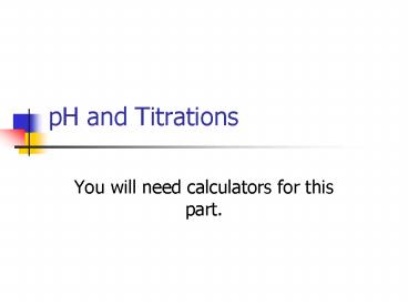 pH and Titrations presentation | free to view