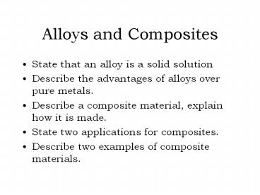 Alloys and Composites presentation | free to view