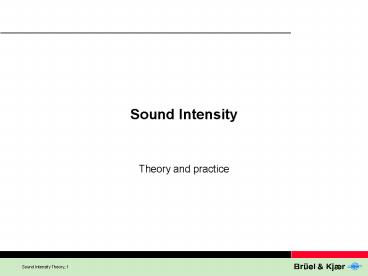 Sound Intensity presentation | free to view