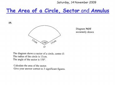 The Area of a Circle, Sector and Annulus presentation | free to view