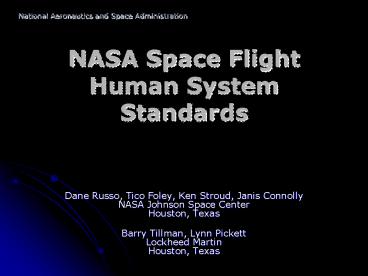 NASA Space Flight Human System Standards presentation | free to view