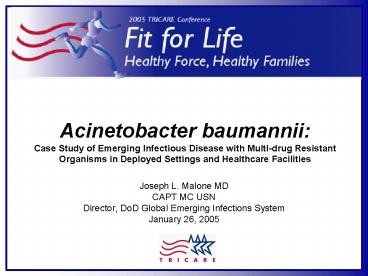 Acinetobacter baumannii: Case Study of Emerging Infectious Disease with ...