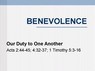 BENEVOLENCE presentation | free to download