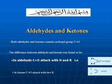 Aldehydes and Ketones presentation | free to view