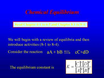 PPT – Chemical Equilibrium PowerPoint presentation | free to view - id ...