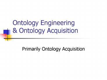 Ontology Engineering presentation | free to view