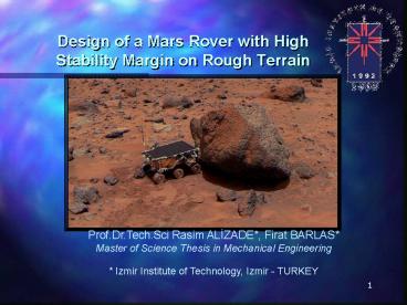 PPT – Design of a Mars Rover with High Stability Margin on Rough ...