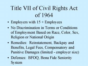 Title VII of Civil Rights Act of 1964 presentation | free to view