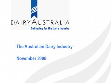 PPT – Global Dairy Industry PowerPoint presentation | free to view - id ...