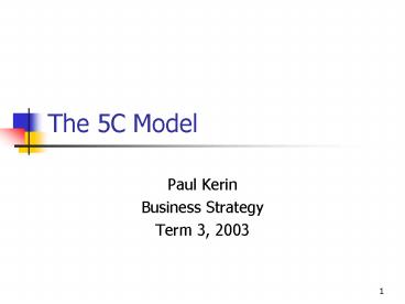 The 5C Model presentation | free to view