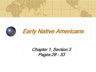 Early Native Americans presentation | free to view