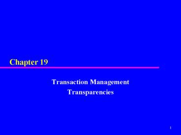 PPT – Transaction Management PowerPoint presentation | free to view ...