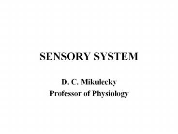 PPT – SENSORY%20SYSTEM PowerPoint presentation | free to download - id ...