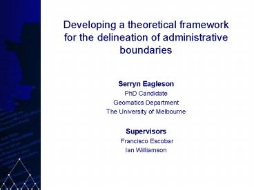 PPT – Developing a theoretical framework for the delineation of ...