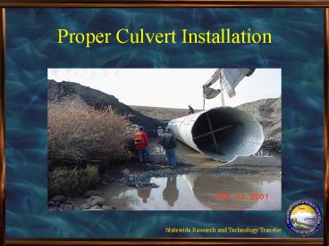 Proper Culvert Installation presentation | free to view