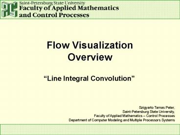 PPT – Flow Visualization Overview PowerPoint presentation | free to ...
