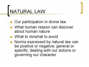 NATURAL LAW presentation | free to view