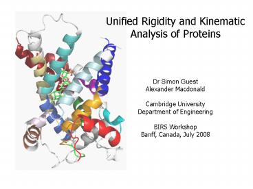 PPT – Unified Rigidity and Kinematic Analysis of Proteins PowerPoint ...