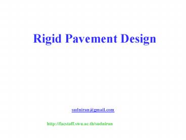 Rigid Pavement Design presentation | free to view