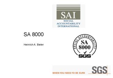 SA 8000 presentation | free to view
