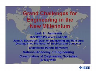 Grand Challenges for Engineering in the New Millennium presentation ...