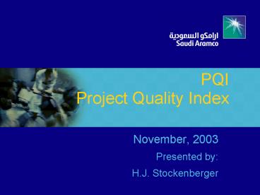 PQI Project Quality Index presentation | free to view
