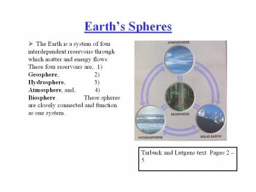 Earths Spheres presentation | free to view