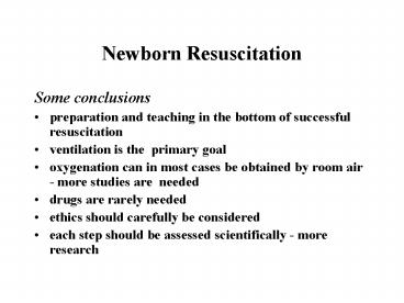 Newborn Resuscitation presentation | free to view