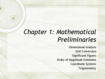 Chapter 1: Mathematical Preliminaries presentation | free to view