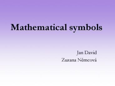 Mathematical symbols presentation | free to view