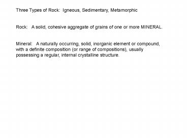 Three Types of Rock: Igneous, Sedimentary, Metamorphic presentation ...
