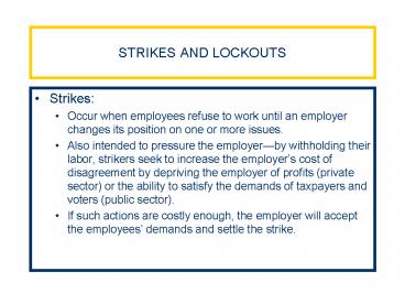 PPT – STRIKES AND LOCKOUTS PowerPoint presentation | free to view - id ...