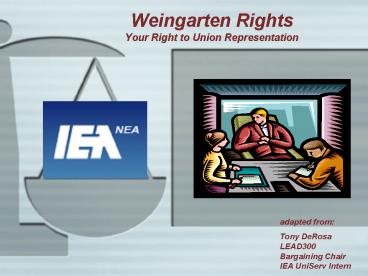 Weingarten Rights Your Right to Union Representation presentation ...