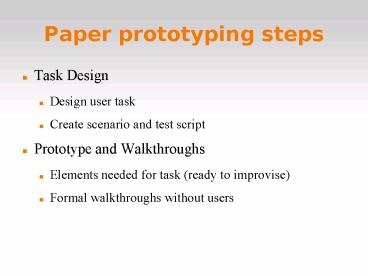 Paper prototyping steps presentation | free to view
