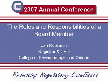 The Roles and Responsibilities of a Board Member presentation | free to ...