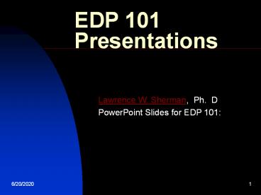 EDP 101 Presentations presentation | free to download