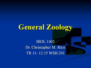General Zoology presentation | free to download
