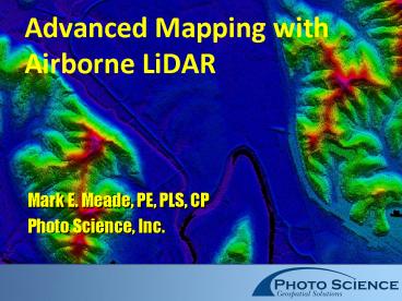 Advanced Mapping with Airborne LiDAR presentation | free to view