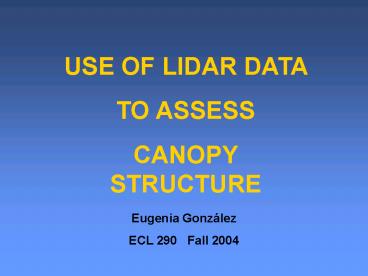 PPT – USE OF LIDAR DATA PowerPoint presentation | free to view - id ...