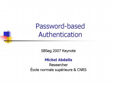Password-based Authentication presentation | free to view
