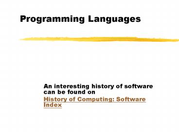 Programming Languages presentation | free to view