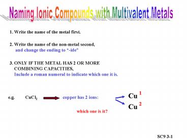 Naming Ionic Compounds with Multivalent Metals presentation | free to view