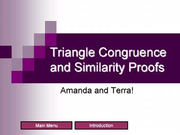 PPT – Triangle Congruence and Similarity Proofs PowerPoint presentation ...
