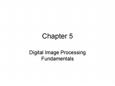 Digital Image Processing Fundamentals presentation | free to view