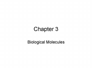 Biological Molecules presentation | free to view