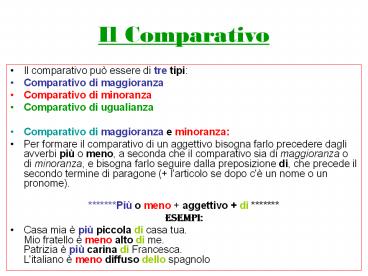 Il Comparativo presentation | free to view