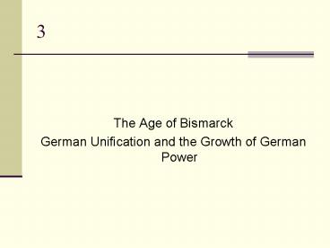 The Age of Bismarck presentation | free to view